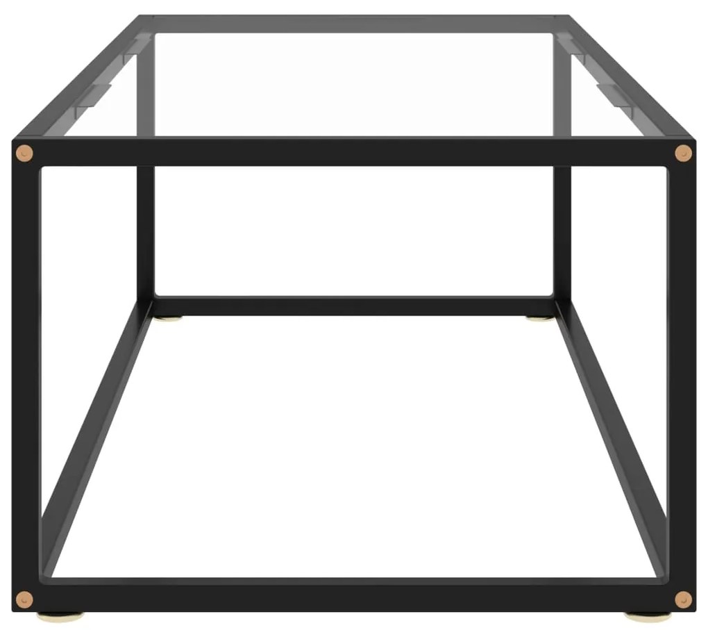 Konferenční stolek černý s tvrzeným sklem 100 x 50 x 35 cm - Default Title