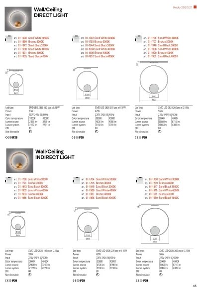 Redo 01-1701 - LED Nástěnné svítidlo ORBIT LED/28W/230V bronz