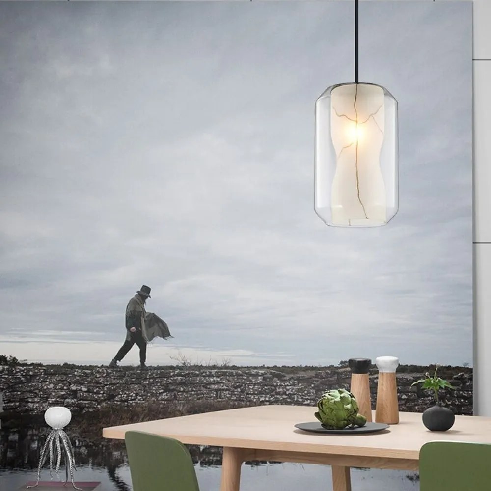 Toolight - závěsné svítidlo MARBLE E27 60W APP909-1CP, mramorový efekt, OSW-06675