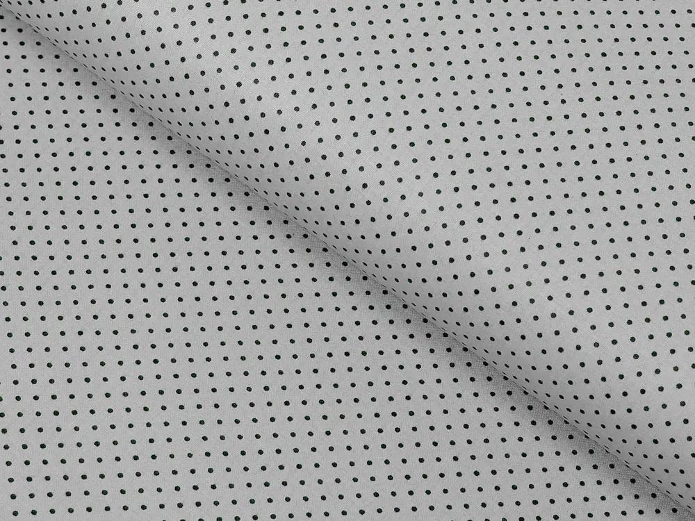 Biante Bavlněný povlak na polštář s lemem Sandra SA-312 Šedé puntíky na světle šedém 35 x 45 cm