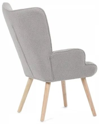 Křeslo ušák šedé bouclé nohy masiv AK-309 GREY2