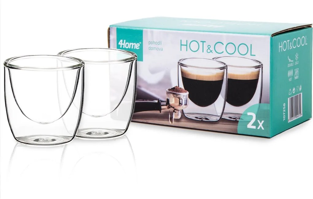 4Home Termo sklenice na espresso Hot&Cool 100 ml, 2 ks