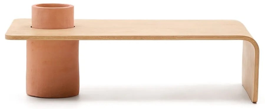 Kulatý konferenční stolek v dekoru dubu v přírodní barvě 60x110 cm Olaria – Kave Home