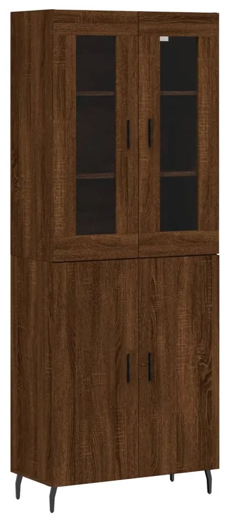 Skříň highboard hnědý dub 69,5 x 34 x 180 cm kompozitní dřevo