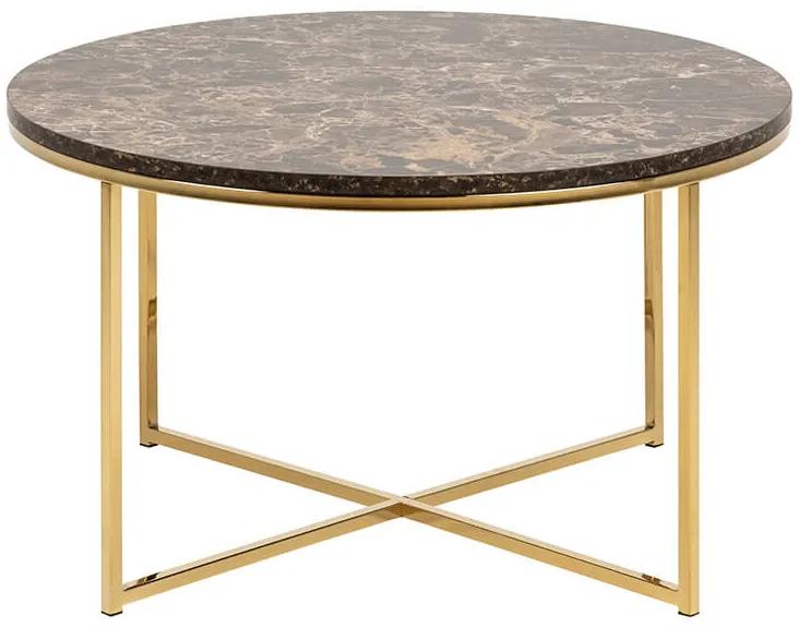 Alisma konferenční stolek R80 hnědá / zlatá