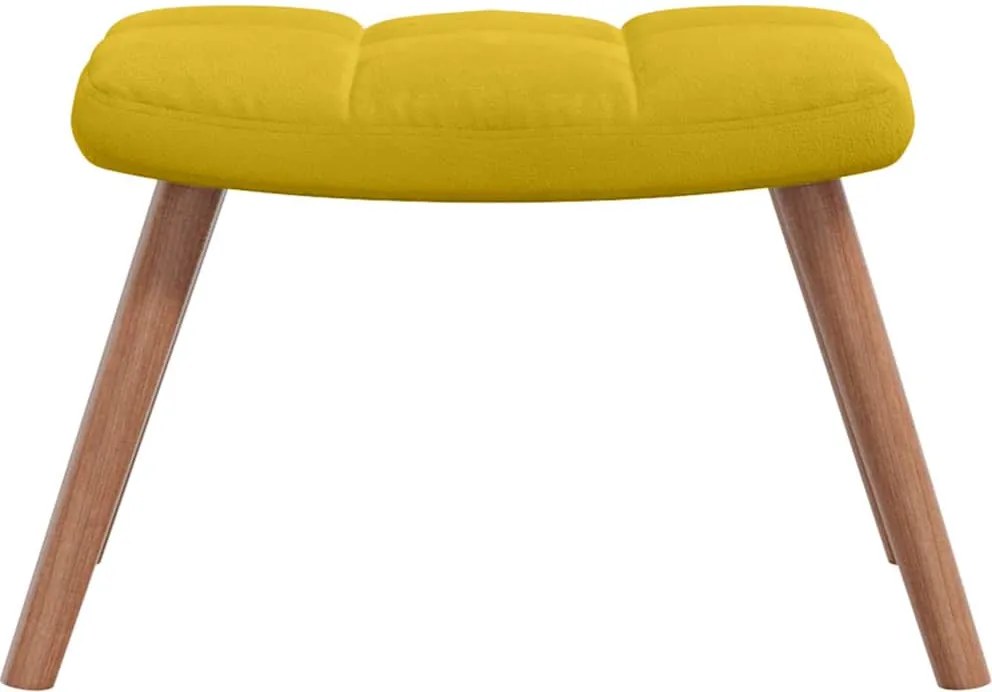 Relaxační křeslo se stoličkou hořčicově žluté samet 328069