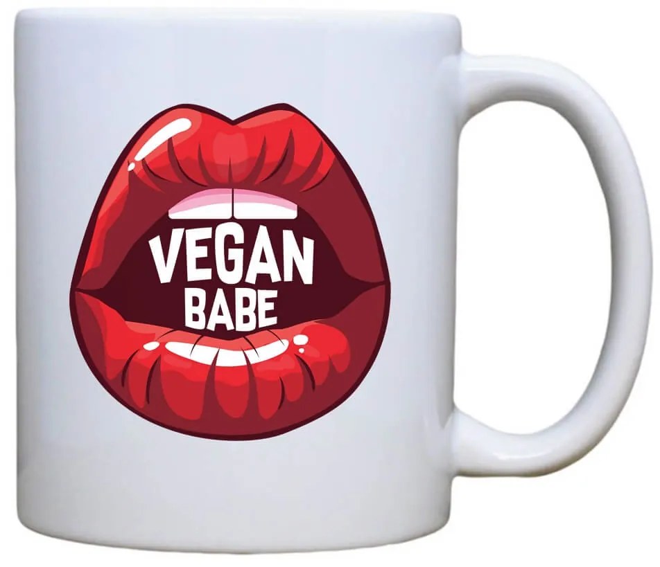 Super plecháček Keramický hrnek s potiskem Vegan babe Objem a motiv: 400 ml černý uvnitř