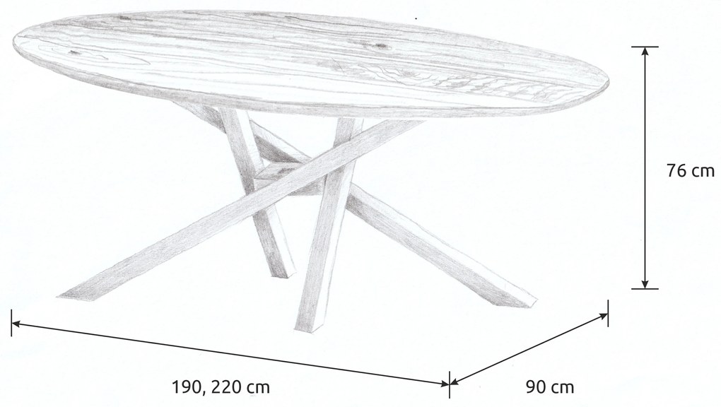 Wooded Jídelní stůl Victoria ROUNDED z masivu DUB 160x90 cm