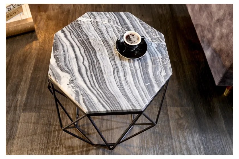 Massive home | Odkládací stolek DIAMOND NOBLES 50 CM šedý mramor