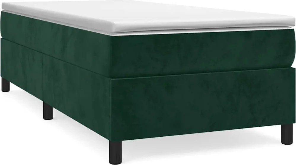 Rám postele s boxspringem tmavě zelená 80 x 200 cm samet 3121087