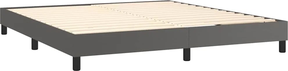 Box spring postel s matrací šedá 180x200 cm umělá kůže 3144277