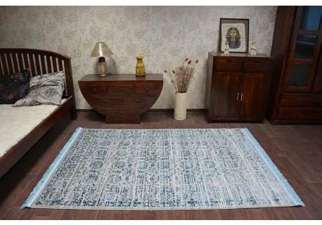 koberec AKRYL MANYAS 193AA, střapce, šedá, modrá velikost 80x150 cm | krásné koberce cz