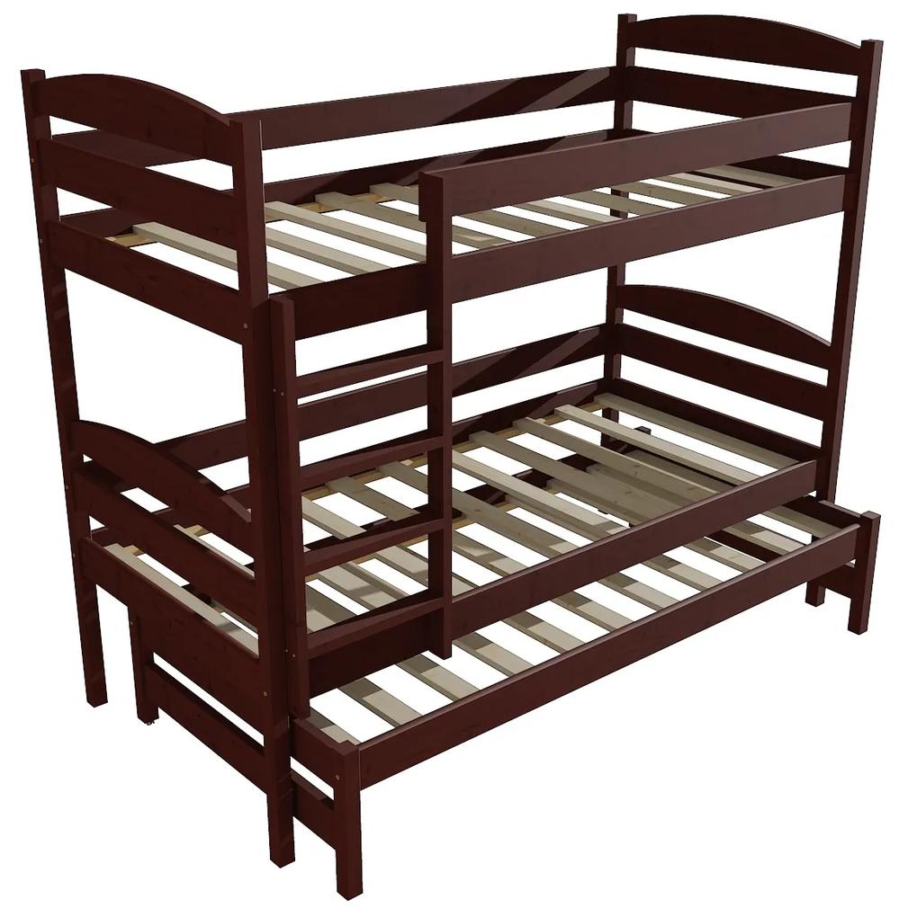 Vomaks Patrová postel s výsuvnou přistýlkou PPV 009 Rozměr: 80 x 200 cm, Barva: moření dub, Prostor mezi lůžky: 80 cm