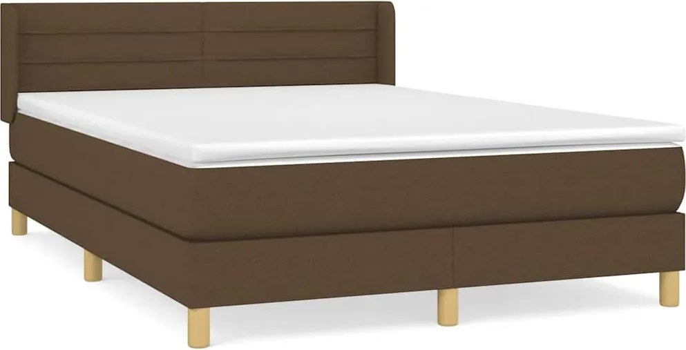 Box spring postel s matrací tmavě hnědá 140x190 cm textil 3130348
