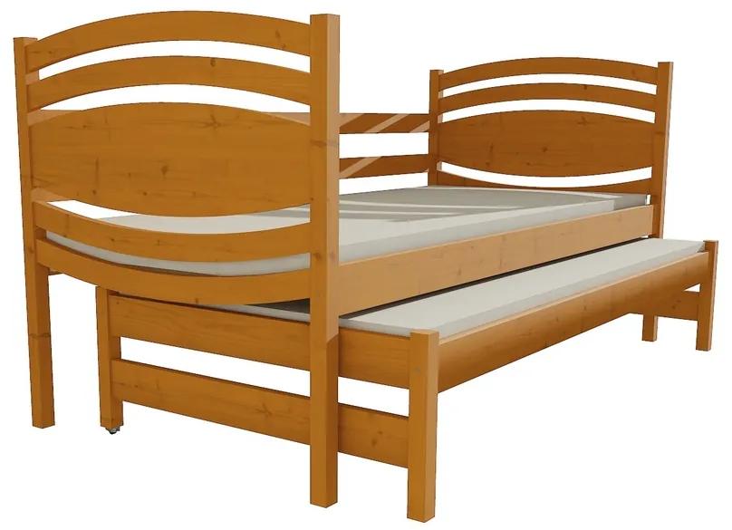 Vomaks Dětská postel s výsuvnou přistýlkou DPV 027 80 x 180 cm moření ořech