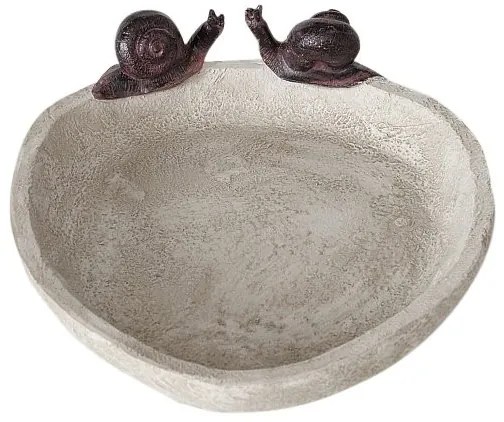 Napajedlo pro ptáky Snails, 6x21 cm, polyresin, béžová