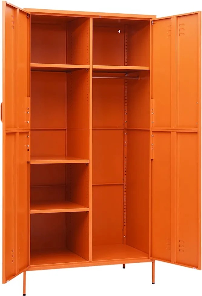 Šatní skříň oranžová 90 x 50 x 180 cm ocel 336246