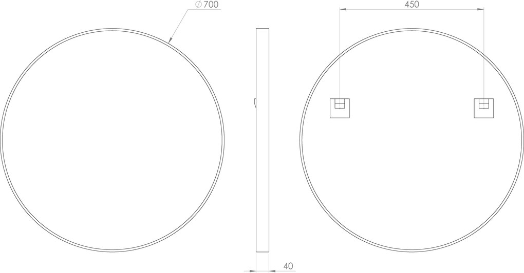 Sapho Notion 70 cm kulaté zrcadlo v rámu bez osvětlení zlato mat NT700G