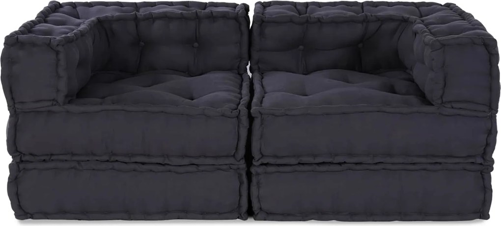 Modulová pohovka 2 ks Textil Antracitová 140 x 70 x 56 cm 3315066