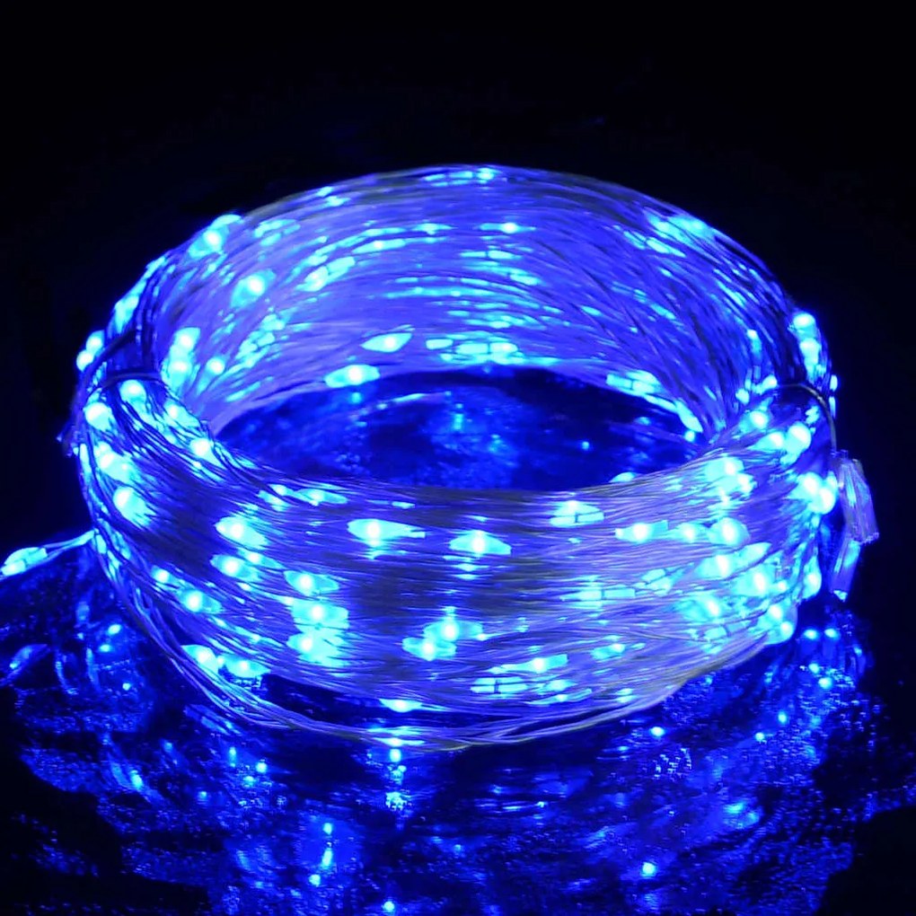 Světelný LED řetěz s 300 LED diodami modrý 30 m 330053