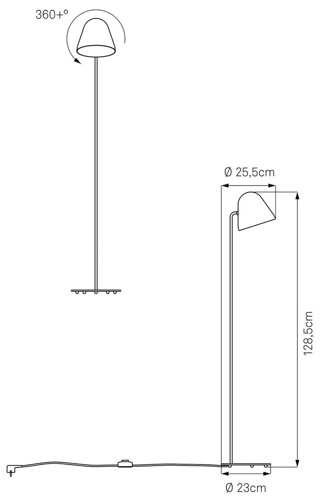 Nyta Tilt S Floor stojací lampa nerezová ocel šedá