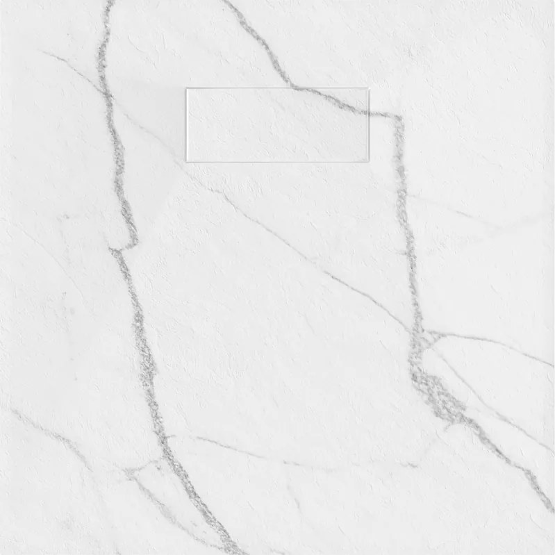 Mexen Hugo, čtvercová sprchová vanička SMC 80 x 80 cm, bílý kámen, 42158080