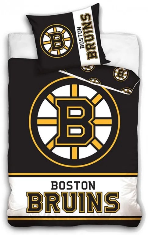 Mikroplyšové povlečení NHL Boston Bruins 140x200/70x90 cm