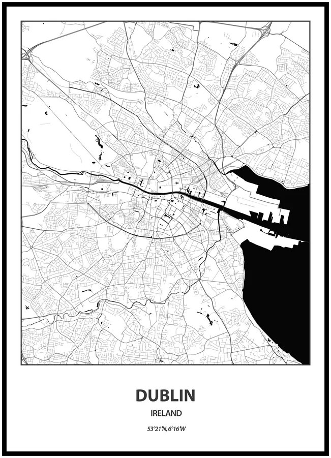 Plakát Mapa města (více variant měst) Rozměr plakátu: 30 x 40 cm, Město: Amsterdam