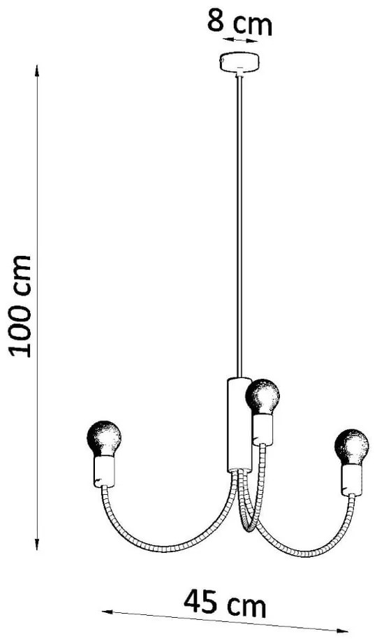Černé závěsné svítidlo ø 45 cm Karim – Sollux