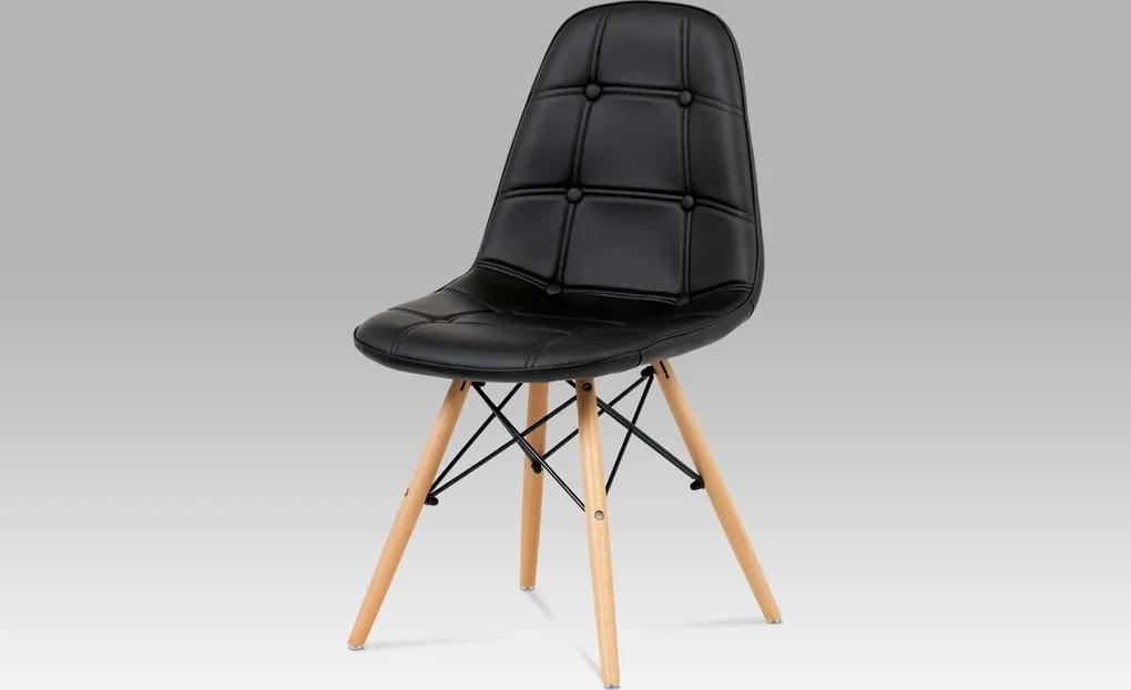 Autronic Jídelní židle, koženka černá / masiv buk CT-720 BK1