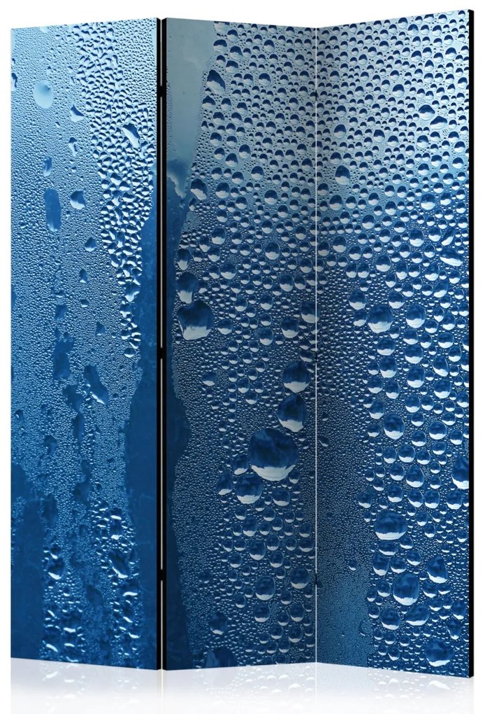 Paraván - Water drops on blue glass [Room Dividers]