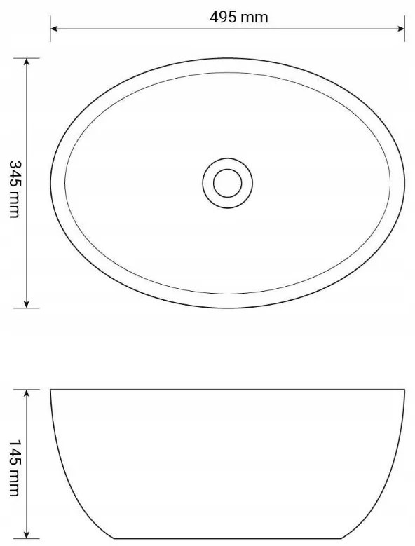 Hagser Gisela keramické umyvadlo na desku 50x35 cm, bílá, HGR70000040