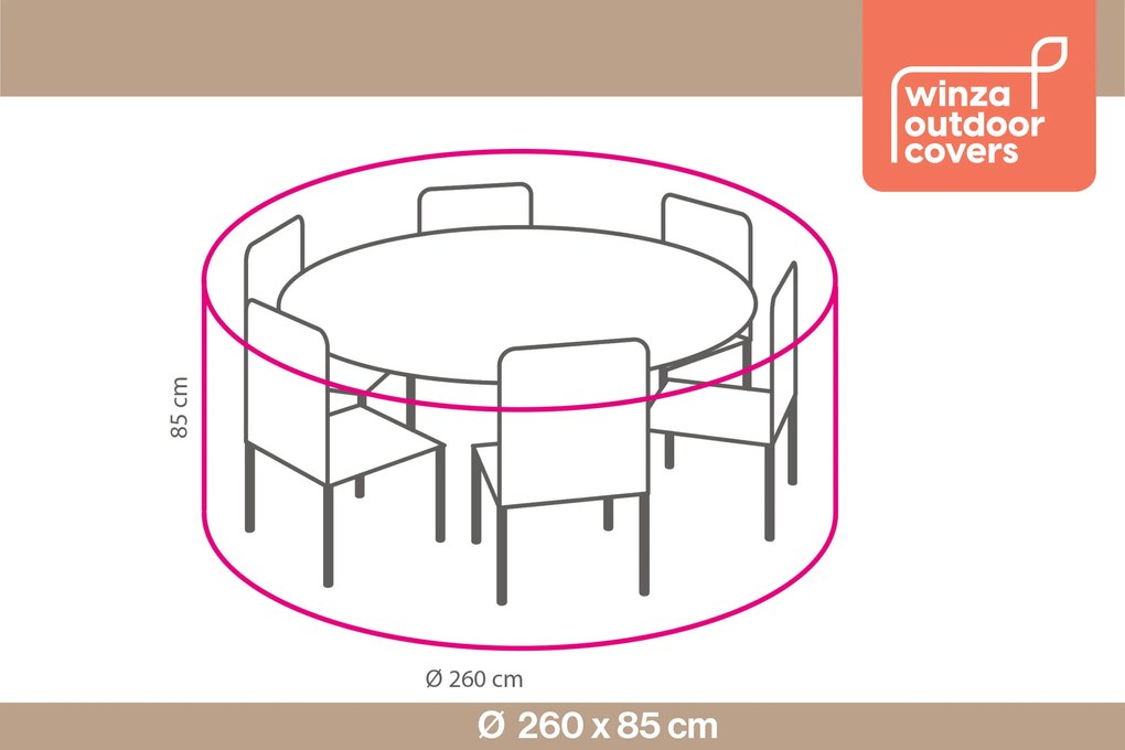 Obal na kulatou jídelní soupravu Ø 260 x 85 cm Winza