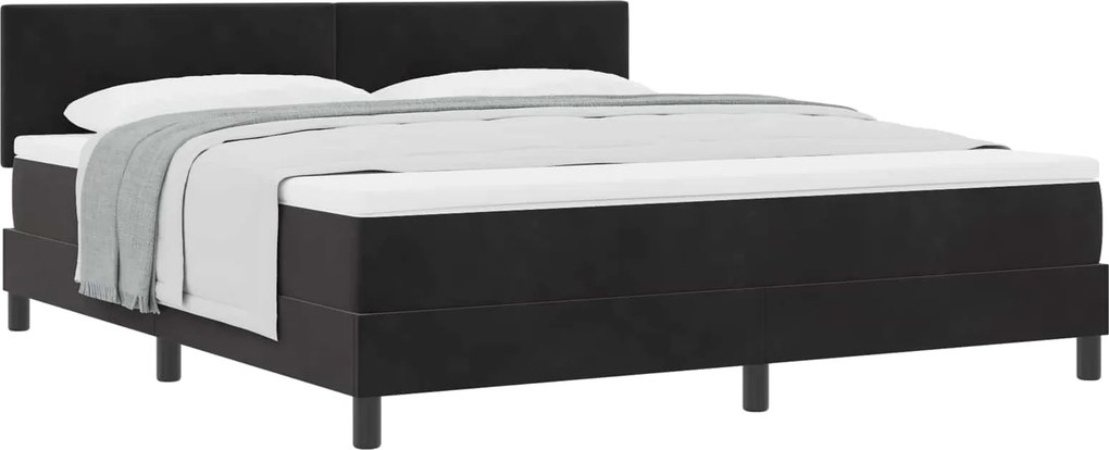 Postel s boxspringem s čelo Černá 180 x 200 cm samet 3339190