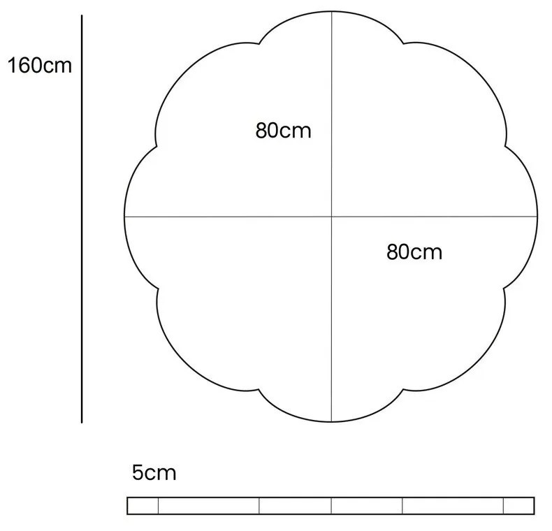 Krémová dětská hrací podložka 160x160 cm – Meowbaby
