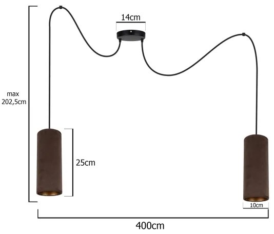 Lustr na lanku AVALO 2xE27/60W/230V pavouk hnědá/měděná