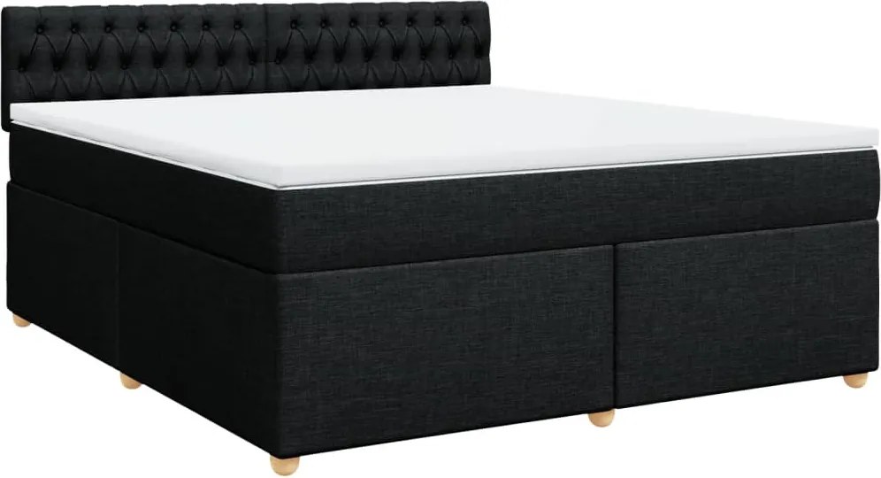 Box spring postel s matrací černá 180x200 cm textil 3286768