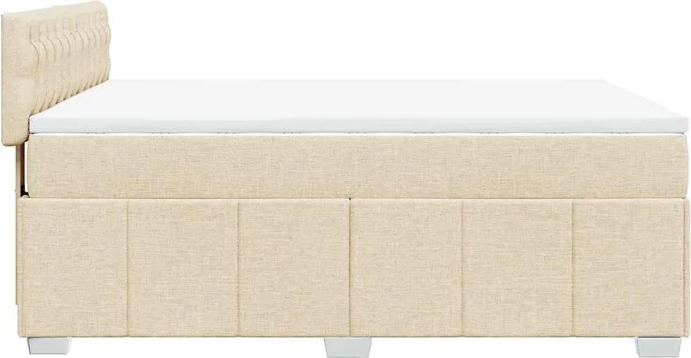 Box spring postel s matrací krémová 140x190 cm textil 3289375