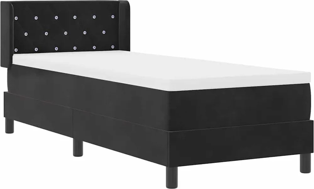 Postel s boxspringem s čelo Černý 200 x 80 cm samet 3341386