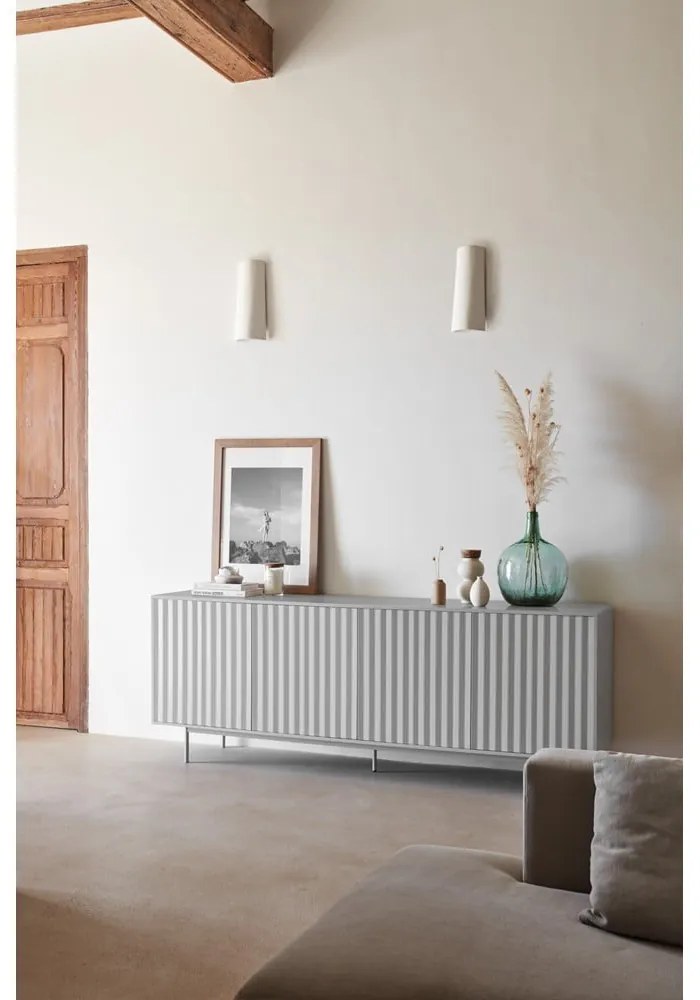 Šedá nízká komoda 211x80 cm Sierra – Teulat