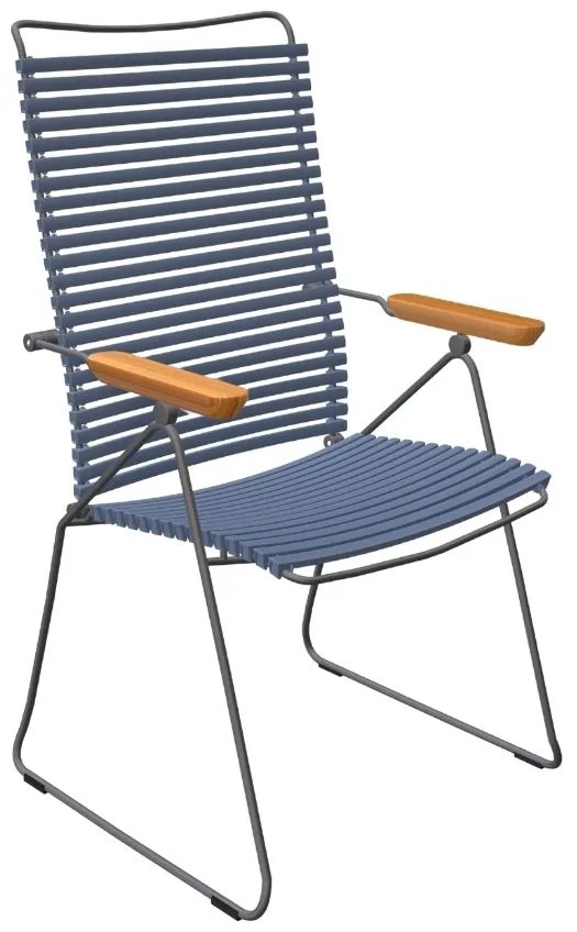 OnaDnes -20% Modrá plastová polohovací zahradní židle HOUE Click