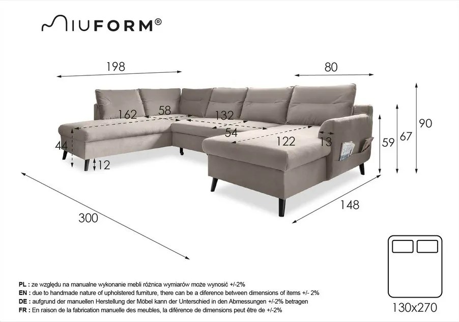 Tyrkysová sametová rozkládací pohovka do "U" Miuform Stylish Stan, levý roh
