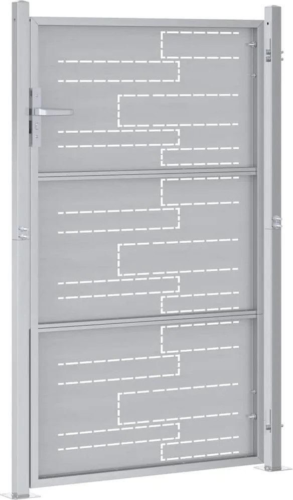 Zahradní brána 85 x 144 cm Nerezová ocel Stříbrná Zamykatelné 3402581