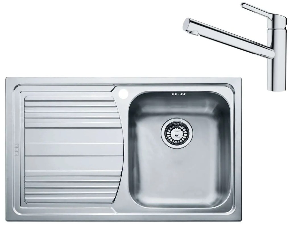 Franke - Set N86, nerezový dřez LLX 611/7 a baterie FC 3054.031, nerez/chrom 101.0650.596