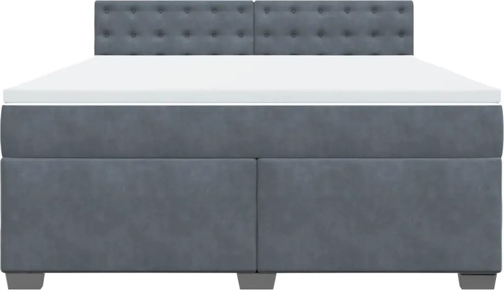 Box spring postel s matrací tmavě šedá 180x200 cm samet 3286391