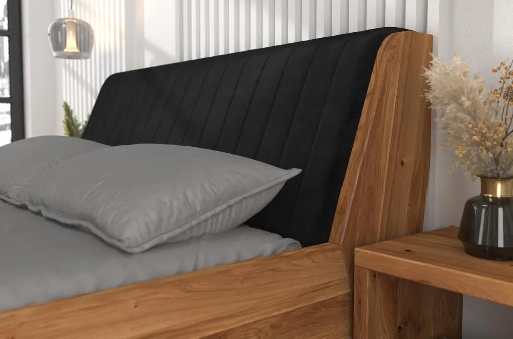 Dubová levitující postel Harald  cm - masiv 4 cm   Moření Visby - dub: Přírodní lak Dub přírodní 200x200