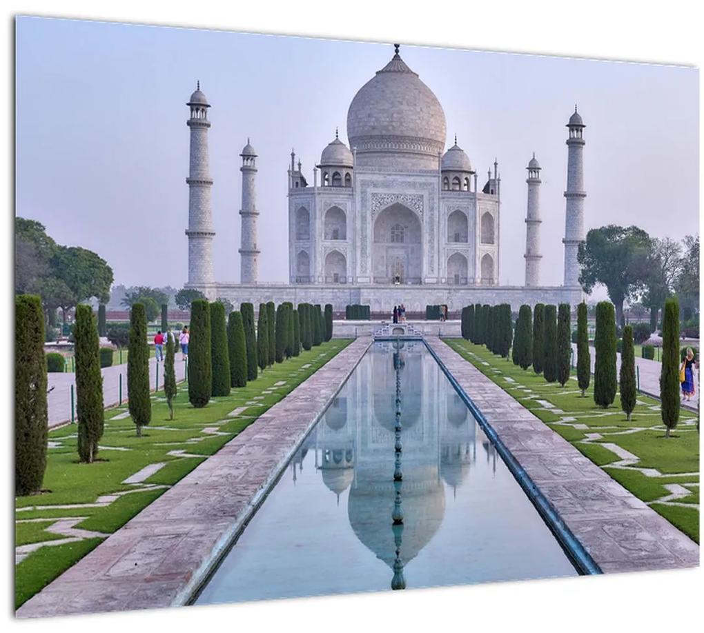 Skleněný obraz - Taj Mahal za východu slunce (70x50 cm)