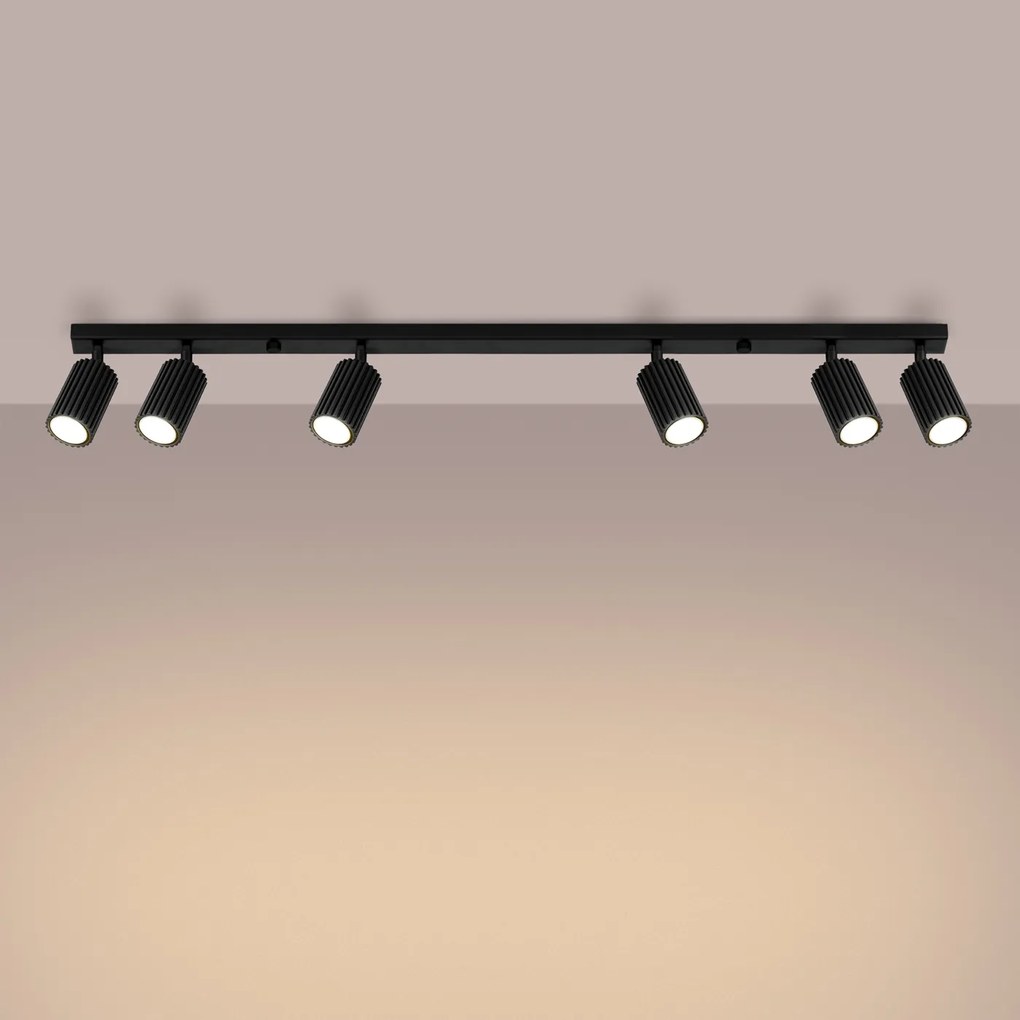 Sollux Lighting Stropní svítidlo KARBON 6L černé