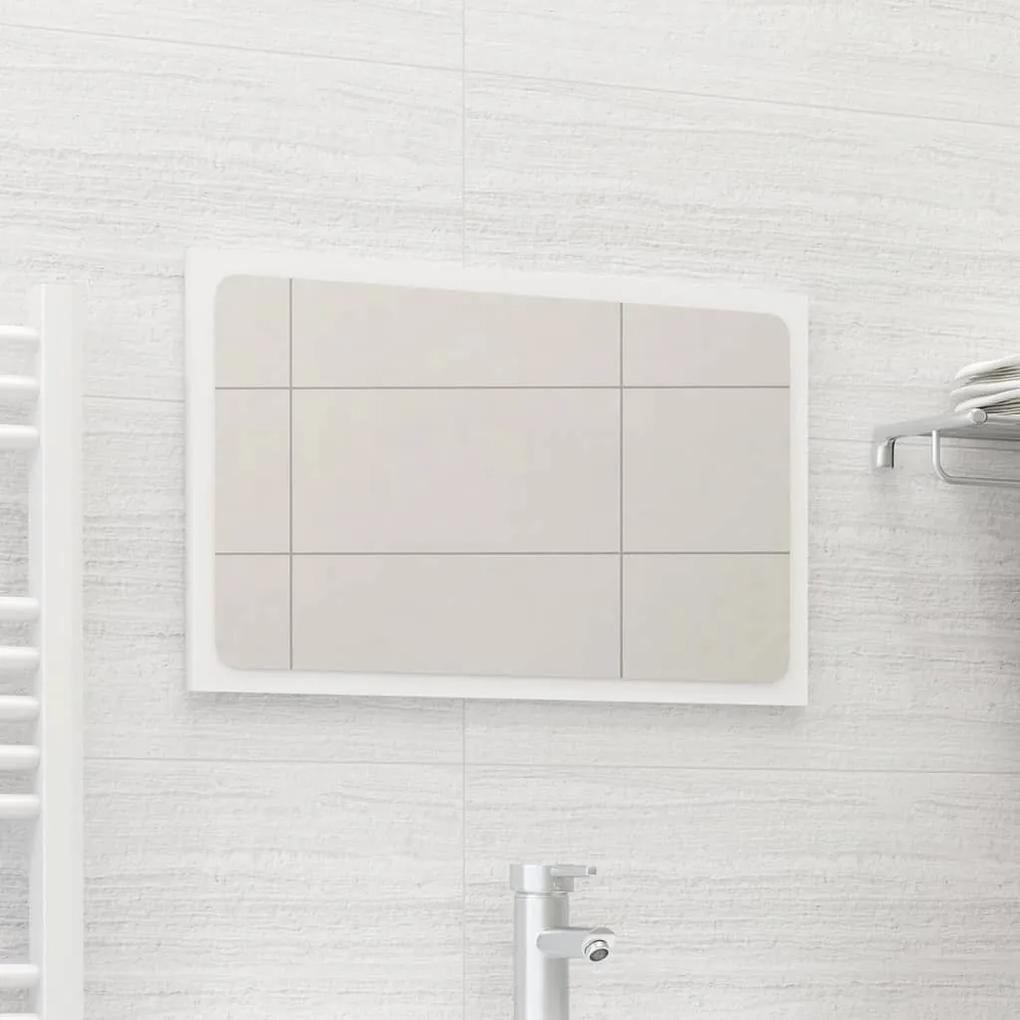 804606 vidaXL Koupelnové zrcadlo bílé 60 x 1,5 x 37 cm dřevotříska
