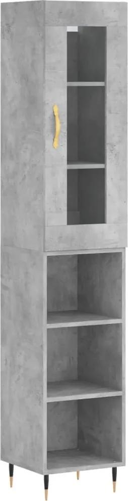 vidaXL Skříň highboard 34,5 x 34 x 180 cm kompozitní dřevo [3199349] Barva: kouřový dub